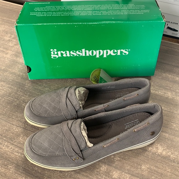 Grasshoppers | Shoes | Preowned Windham Suede Grey Grasshoppers Slip On ...